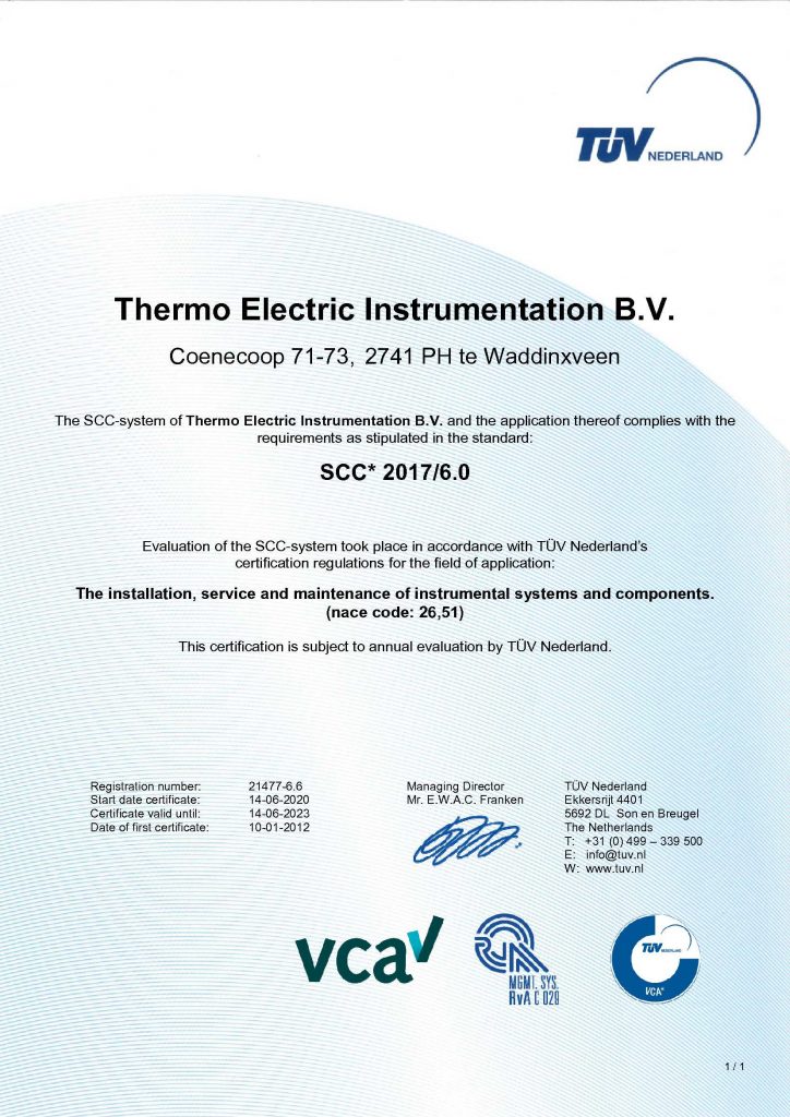 Safety Assurance System SCC VCA - TE Instrumentation
